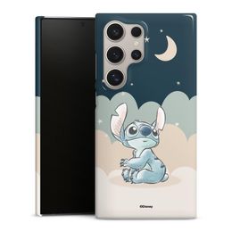 DeinDesign Galaxy S24 Ultra Handy Premium Case Smartphone Handyh&uuml;lle Schutzh&uuml;lle gl&auml;nzend Moon Lilo & Stitch Disney Premium Case