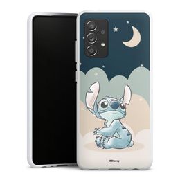 DeinDesign Galaxy A52s 5G Handy Silikon H&uuml;lle Case wei&szlig; Handyh&uuml;lle Moon Lilo & Stitch Disney Silikon Case