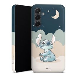 DeinDesign Galaxy A35 5G Handy Premium Case Smartphone Handyh&uuml;lle Schutzh&uuml;lle gl&auml;nzend Moon Lilo & Stitch Disney Premium Case