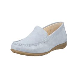 Slipper Gabor COMFORT "Gabor Comfort Slipper Leder", Damen, Gr. 37,5, hellblau, Leder, Schuhe Slipper