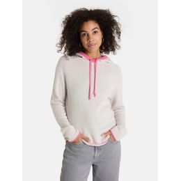 LIEBLINGSST&Uuml;CK Kapuzenpullover LIEBLINGSST&Uuml;CK "PinarL", Damen, Gr. 38, beige, Strick, Obermaterial: 47% Wolle, 38% Viskose, 10% Polyamid, 5% Kaschmir, unifarben mit Farbeins&auml;tzen, h&uuml;ftlang, Raglan&auml;rmel Rippstrickb&uuml;ndchen, Pullover Kapuzenpullover, mit Kaschmir