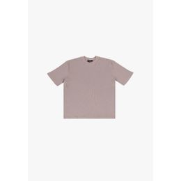 T-Shirt DROPSIZE "Dropsize WAFFLE SHIRT", Damen, Gr. L, simply taupe, 100% Baumwolle, unifarben, oversize, Rundhals, Shirts T-Shirt