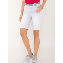 Casual Looks Damen Jeansbermudas, wei&szlig;, Gr. 36, unifarben, 98% Baumwolle, 2% Polyester, Jeans