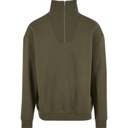 Sweater Urban Classics "Urban Classics Cut&Sew Troyer", Herren, Gr. 3XL, olive, 70% Baumwolle, 30% Elasthan, unifarben, Sweatshirts Sweater