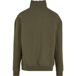 Urban Classics Herren Sweater "Urban Classics Cut&Sew Troyer"olive, Gr. S, unifarben, 70% Baumwolle, 30% Elasthan, Sweatshirts