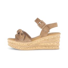 Gabor Damen Keilsandalette "Keilsandalette", Gr. 44, beige, Schuhe
