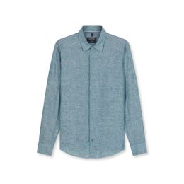 OLYMP Herren Langarmhemd "OLYMP Casual, Regular Fit, Kent", blau, Gr. XXL, 100% Leinen, Hemden