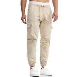 INDICODE Herren Cargohose "INLevi", grau, Gr. S, unifarben, Web, Obermaterial: 98% Baumwolle, 2% Elasthan, Hosen, mit seitlichen Cargotaschen und