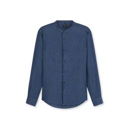OLYMP Herren Langarmhemd "OLYMP Casual, Regular Fit, Stehkragen"royal, Gr. XS, 100% Leinen, Hemden