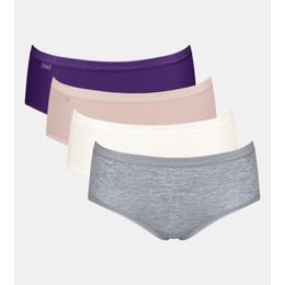 Sloggi Damen Midislip "Basic+ Midi", Gr. 50, bunt, Single Jersey, Obermaterial: 95% Polyamid, 5% Elasthan, clean, unifarben, Unterhosen, perfekter