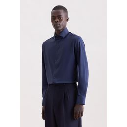 Seidensticker Herren Businesshemd "Schwarze Rose", blau, Gr. 43, unifarben, 80% Polyamid, 20% Elasthan, Hemden, X-Slim 1/1 Kentkragen Uni