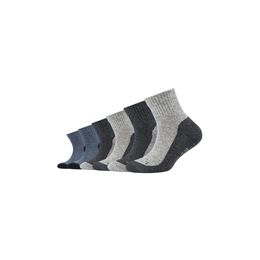 Camano M&auml;dchen Sportsocken "Sportsocken kurz 6er Pack", Gr. 27, grau, 58% Baumwolle, 24% Polyester, 16% Polyamid, 2% Elasthan, Socken