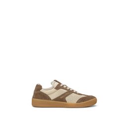 Marc O'Polo MARC O'POLO Damen Sneaker "aus edlem Rindleder mit H&auml;keleins&auml;tzen", Gr. 38, braun, Obermaterial: 50% Leder, 25% Baumwolle, 25% Polyester, unifarben,
