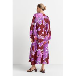 RICHROYAL Damen Maxikleid, bunt, Gr. 38, Web, Obermaterial: 66% Leinen, 34% Viskose, Kleider, aus Leinen-Mix, Allover Blumenprint