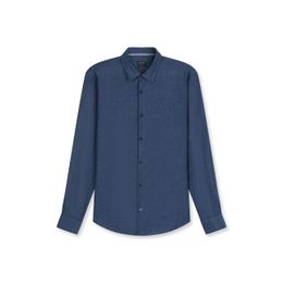 OLYMP Herren Langarmhemd "OLYMP Casual, Regular Fit, Kent", blau, Gr. XXL, 100% Leinen, Hemden
