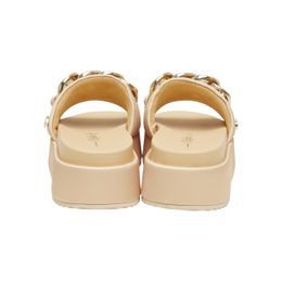 Buffalo Damen Sandale "Buffalo NOA SLIDE CHAIN 2.0", Gr. 41, beige, Textil, Schuhe