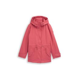 Tom Tailor Damen Parka aus wasserabweisendem Material, rot, Uni, Gr. M