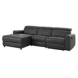 Ecksofa Home Affaire "Sentrano, L-Form", grau, B:275cm H:82cm T:164cm, NaturLEDER/Kunstleder (Das Leder hat eine Dicke von 0, 9-1, 0 mm);Kunstleder;Webstoff (95% Polyester, 5% Nylon);Struktur fein (95% Polyester, 5% Nylon), Sofas, Ecksofa, 275 cm, man. o. elektr. Relaxfunktion und USB/Kopfverstellung