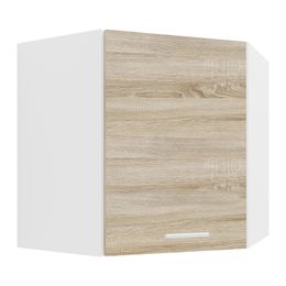 H&auml;ngeschrank Vcm "Eckschrank K&uuml;chenschrank H&auml;ngeschrank K&uuml;che Esilo", wei&szlig;, sonoma, eiche, B:57cm T:57cm, Obermaterial: 100% Holz Wood., Schr&auml;nke, K&uuml;chenh&auml;ngeschrank Eckh&auml;ngeschrank