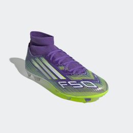 Fu&szlig;ballschuh adidas Performance "F50 LEAGUE MITTELHARTE/HART- UND ASCHENPL&Auml;TZE", Herren, Gr. 45, lila (lila rush, cloud wei&szlig;, lucid lemon), Synthetik, Textil, Schuhe Fu&szlig;ballschuh, geeignet f&uuml;r Rasen- und Kunstrasenpl&auml;tze