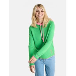 LIEBLINGSST&Uuml;CK Kapuzenpullover LIEBLINGSST&Uuml;CK "PinarL", Damen, Gr. 40, apple gr&uuml;n, Strick, Obermaterial: 47% Wolle, 38% Viskose, 10% Polyamid, 5% Kaschmir, unifarben mit Farbeins&auml;tzen, h&uuml;ftlang, Raglan&auml;rmel Rippstrickb&uuml;ndchen, Pullover Kapuzenpullover, mit Kaschmir