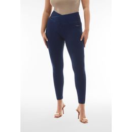 7/8-Jeans Freddy "WRUP CORE HIGH WAIST SUPERSKINNY 7/8", Damen, Gr. XS (34), N-Gr, blau (dunkelblau with blau seams), Jersey, Obermaterial: 84% Baumwolle, 16% Elasthan, figurbetont 7/8-L&auml;nge, Jeans, mit Lifting & Shaping Effekt