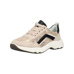 Sneaker Ara "Ara Sneaker Leder", Damen, Gr. 38, beige, schwarz, Leder, Schuhe Sneaker