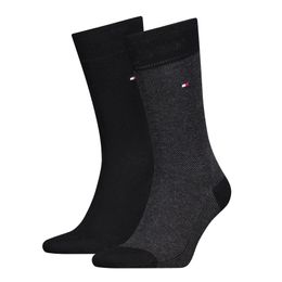 Socken Tommy Hilfiger "TH MEN SOCK BIRDSEYE", Herren, Gr. 43-46, schwarz, Baumwollmischung, normal, Socken Socken
