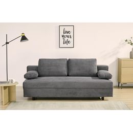 Schlafsofa OTTO HOME "ONNIKO Cord, Breite: 192 cm, Liegefl&auml;che 121x192 cm, softer Cord-Bezug", anthrazit, B:192cm H:84cm T:82cm, 100% Polyester, Sofas, Schlafsofa, mit Bettfunktion & Bettkasten