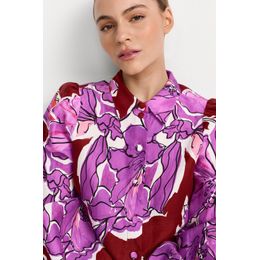 Langarmbluse RICHROYAL, Damen, Gr. 38, soft orchid, Web, Obermaterial: 66% Leinen, 34% Viskose, normal, elastischer Bund, Blusen Langarmbluse, aus Leinen-Mix, Allover Blumenprint