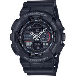 Chronograph Casio G-SHOCK, schwarz (schwarz, rot), Armbanduhren, Herren, Chronograph, Quarzuhr,Armbanduhr,Herrenuhr,digital, bis 20 bar wasserd.Resinarmband