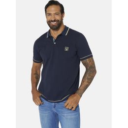 Poloshirt Jan Vanderstorm "Poloshirt JONATAR", Herren, Gr. 4XL, blau (dunkelblau), Obermaterial: 100% Baumwolle CO., Shirts Poloshirt