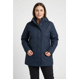 Allwetterjacke Maier Sports "Da-Jacke mTEX Brocken Long W", Damen, Gr. 50, blau (night sky), Web, Obermaterial: 100% Polyester. Futter: 100% Polyester, unifarben mit Farbeinsatz, Basic Po-bedeckend, eingesetzt,verstellbar ohne B&uuml;ndchen mit verstellbarem Klettverschluss, Jacken Allwetterjacke, f&uuml;r Sport, Outdoor und Freizeit, wasserdicht, winddicht