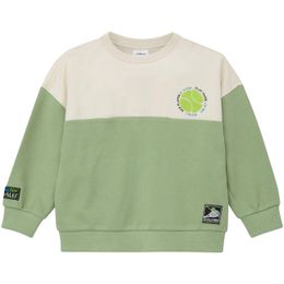 Sweatshirt s.Oliver JUNIOR, Jungen, Gr. 116/122, gr&uuml;n, Sweatware, Obermaterial: 90% Baumwolle, 10% Polyester, Colorblocking, bequem normal, Rundhals, Rippb&uuml;ndchen, Sweatshirts Sweatshirt, bequem geschnitten, Rundhalsausschnitt