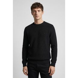 Rundhalspullover Calvin Klein "LS TEXTURED COTTON CREWNK SWEATE", Herren, Gr. XL, schwarz, Web, Obermaterial: 100% Baumwolle, unifarben, l&auml;ssig geschnitten normal, Rundhals, eingesetzt Rippb&uuml;ndchen, Pullover Rundhalspullover, Regular fit mit Rundhalsausschnitt