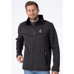 Fleecejacke LPO "James II", Herren, Gr. S, anthrazit, 100% Polyester, regular fit, gerader Abschluss, Jacken Fleecejacke, mit Double-Face Fleece