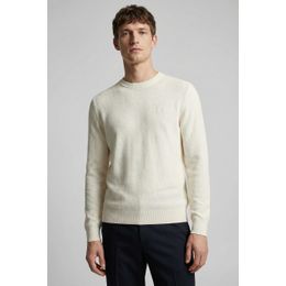 Rundhalspullover Calvin Klein "LS TEXTURED COTTON CREWNK SWEATE", Herren, Gr. S, tofu, Web, Obermaterial: 100% Baumwolle, unifarben, l&auml;ssig geschnitten normal, Rundhals, eingesetzt Rippb&uuml;ndchen, Pullover Rundhalspullover, Regular fit mit Rundhalsausschnitt