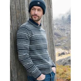 Strickpullover Lerros "Herren Crewneck-Stricker, gestreift", Herren, Gr. M, classic navy, 50% Polyacryl, 30% Wolle, 20% Baumwolle, Rundhals, Pullover Strickpullover