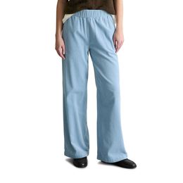 Marc O'Polo Chinohose MARC O'POLO DENIM "mit l&auml;ssiger Bubble-Struktur", Damen, Gr. L, Normalgr&ouml;&szlig;en, blau dusk, Cord, Obermaterial: 100% Baumwolle, unifarben, weit lang, Hosen Chinohose