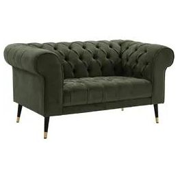 Chesterfield-Sofa Home Affaire "Tinnum", gr&uuml;n (olive), B:150cm H:77cm T:87cm, Luxus-Microfaser Vintageoptik (66% PU, 27% Polyester, 7% Baumwolle);Struktur weich( 97% Polyester, 3% Polyacryl), Sofas