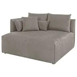 Ottomane OTTO HOME "N&ouml;re", grau (hellgrau), B:138cm H:86cm T:128cm, 100% Polyester, Sofas, Ottomane, kurzes Lounge-Modul - zum Zusammenstellen, Breite 138 cm, Tiefe 128 cm