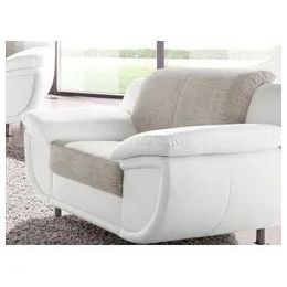 Sessel Trendmanufaktur "Rondo 3, Loungesessel", wei&szlig; (wei&szlig;, cappuccino), B:121cm H:85cm T:94cm, Luxus-Microfaser ALCAZAR (100% Polyester) / Feinstruktur (100% Polyester);Kunstleder SOFTLUX / Struktur (77% Polyester; 23% Polyacryl), Sessel, Sessel, wahlweise mit komfortablem Federkern, mit extra breiten Armlehnen