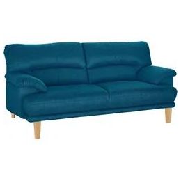 3-Sitzer Trendmanufaktur "Cecilia, Sofa in italienischem Design", blau (petrol), B:200cm H:87cm T:90cm, Sofas, mit tollem Sitzkomfort, extrabequeme Armlehnen, Holzf&uuml;&szlig;e