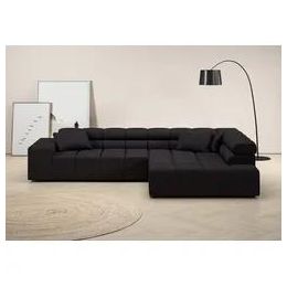 Ecksofa Home Affaire "Ancona incl. Kopfteilverstellung, Breite 319cm, L-Form", grau, B:319cm H:70cm T:215cm, Struktur (85% Polyester, 15% Viskose);Luxus-Microfaser weich (98% Polyester, 2% Nylon);Velours (100% Polyester), Sofas, Ecksofa, wahlweise motorische Sitztiefenverstellung, auch in Cord + Easy Care