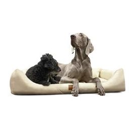 tierlando &reg; Orthop&auml;disches Hundebett WILLIAM Easy-Clean | Luxus Hundesofa creme 1,3 m, 22 cm, 1 m