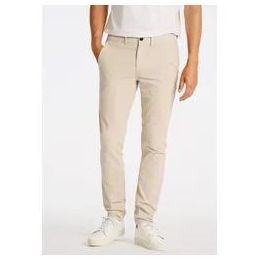 Chinos LINDBERGH "Chino Slim Fit", Herren, Gr. 38, L&auml;nge 32, beige (cream), Obermaterial: 57% Baumwolle, 39% Polyester, 4% Elasthan, slim fit, Hosen