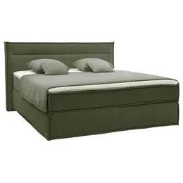 Boxspringbett Musterring "JustB SC100", gr&uuml;n (oliv), B:200cm L:215cm, Komplettbetten, Boxspringbett, schwebende Optik, inklusive Topper, verschiedene Farben, 180 x 200 cm