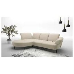 Sit & More Ecksofa SIT & MORE "Dance, L-Form, inkl. Sitztiefenverstellung", beige (creme), B:313cm H:91cm T:208cm, 95%Polyester 5%Polyamid, Sofas, Ecksofa, inkl. Click&Seat, optional mit Kopfteilverstellung