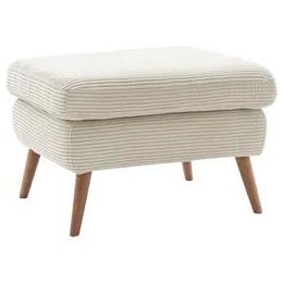 Hocker exxpo - SOFA FASHION "Scandi bequem und elegant mit hohem Holzfu&szlig;", beige, B:72cm H:47cm T:62cm, Hocker, Hocker, bequem und elegant mit hohem Holzfu&szlig;