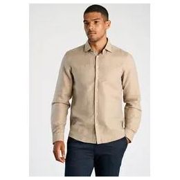 Flanellhemd LINDBERGH "Freizeithemd Modern Fit", Herren, Gr. XL, Normalgr&ouml;&szlig;en, beige (sand mel), Obermaterial: 59% Baumwolle, 41% Leinen, Hemden